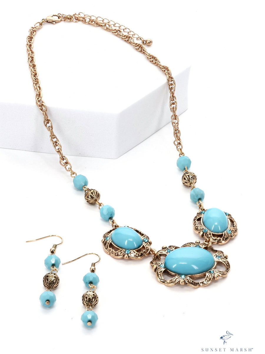 Oasis Empress - Blue Necklace Set – Sunset Marsh Collections